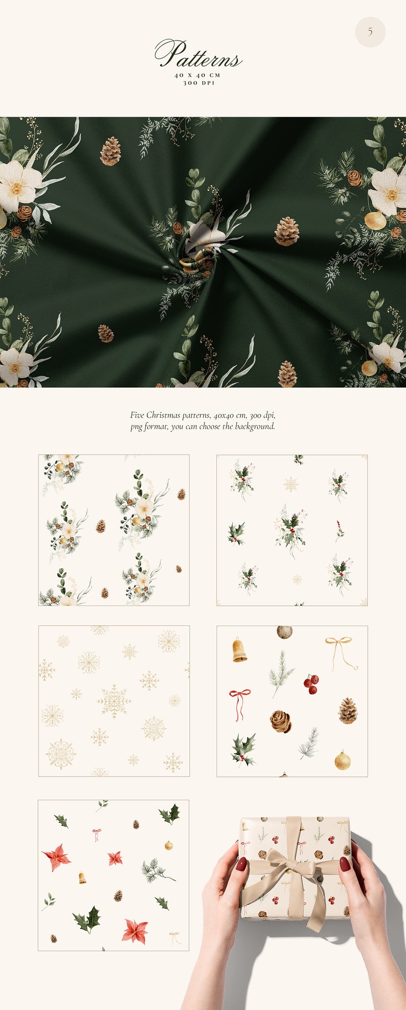 Watercolor Christmas Clipart: Winter Greenery Wreaths (digital Download ...