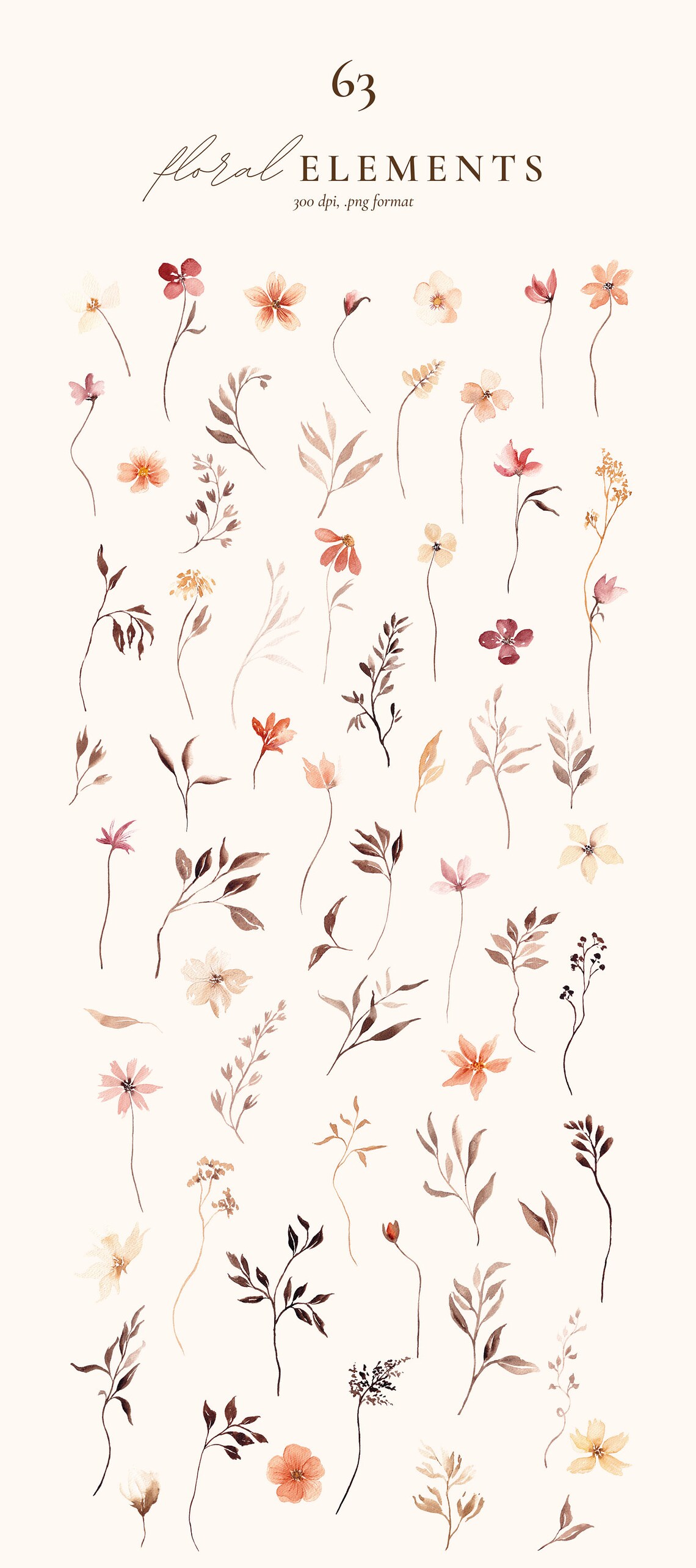 Autumn Wildflowers Clipart Watercolor Floral Png Wedding - Etsy