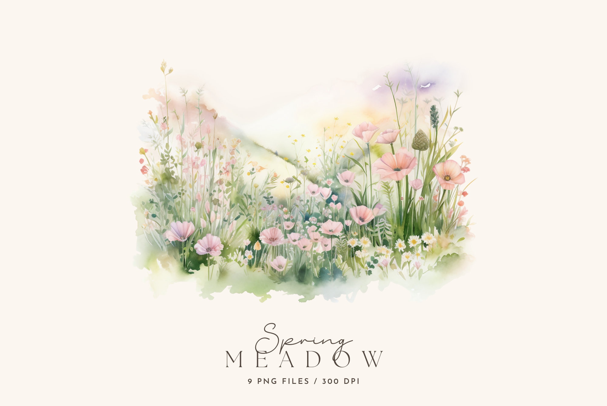 Watercolor Floral Clipart, Spring Summer Flowers Png, Wildflower ...