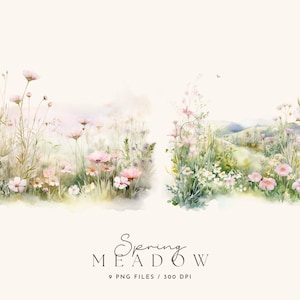 Watercolor Floral Clipart, Spring Summer Flowers Png, Wildflower ...