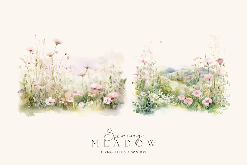 Watercolor Floral Clipart, Spring Summer Flowers Png, Wildflower ...