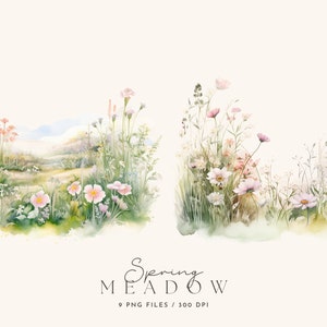 Watercolor Floral Clipart, Spring Summer Flowers Png, Wildflower ...