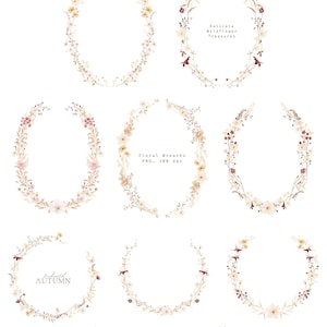 Watercolor Fall Wildflower Clipart: Autumn Wedding Graphics (digital ...