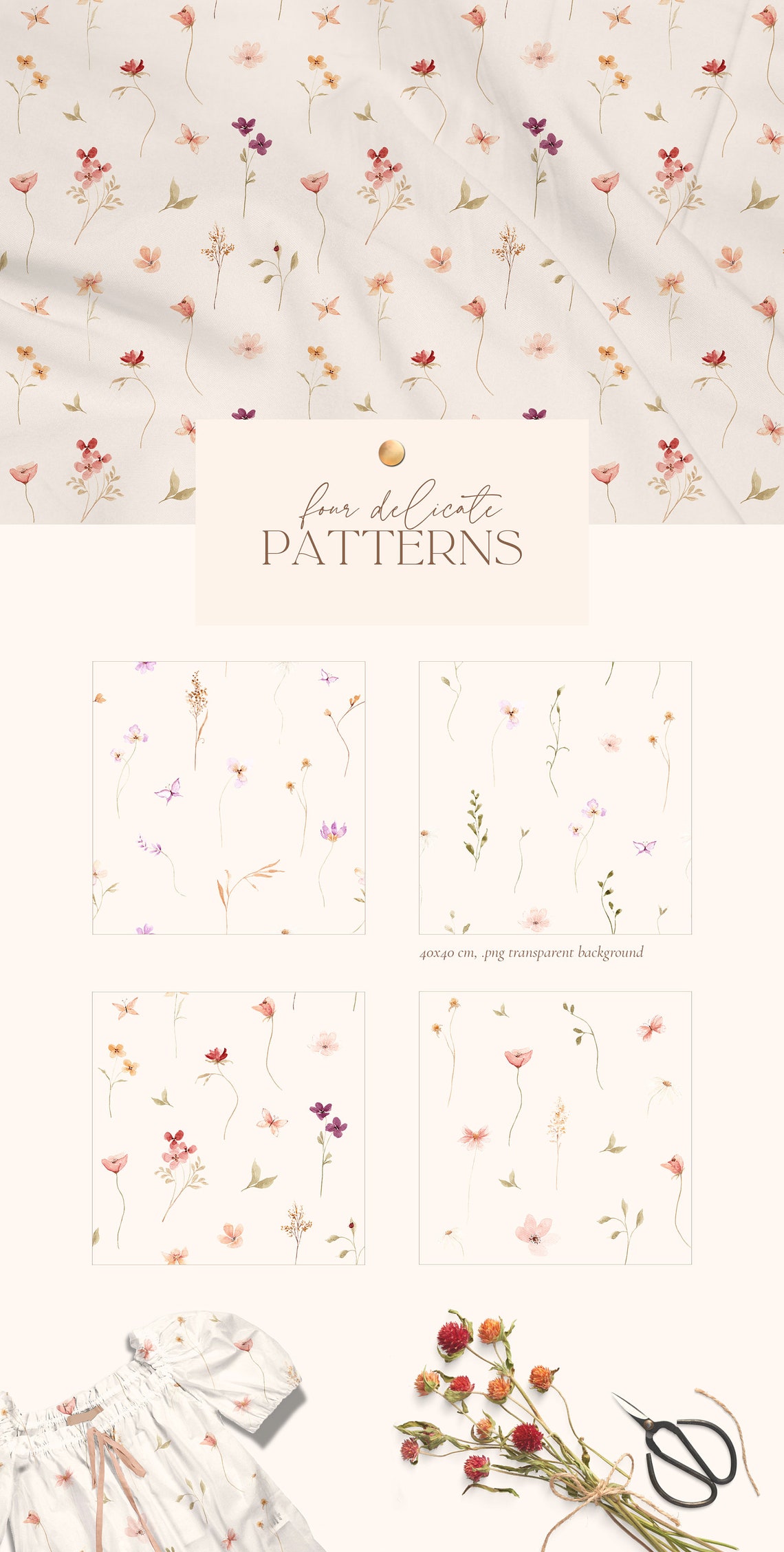 Watercolor Wildflowers Clipart Spring Flowers Clipart - Etsy