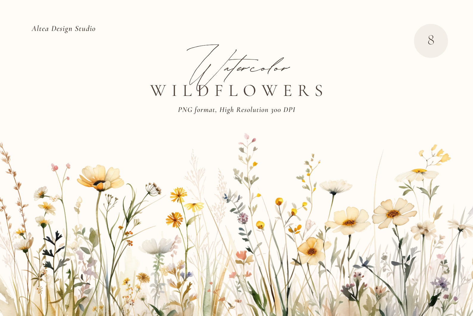 Autumn Watercolor Clipart, Watercolor Florals Clipart, Wildflower ...