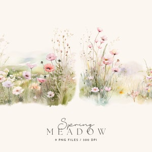 Watercolor Floral Clipart, Spring Summer Flowers Png, Wildflower ...