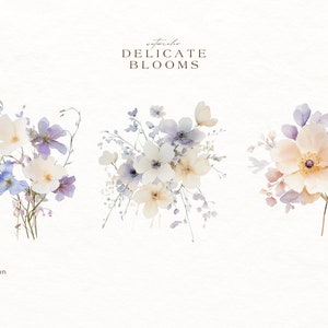 Watercolor Florals Clipart, Spring Flowers Clipart, Watercolor Wedding ...