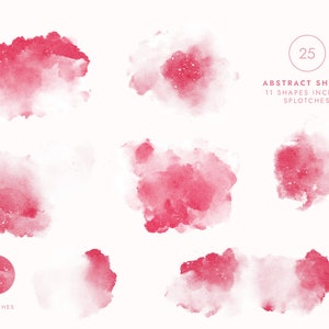 Abstract Watercolor Collection, Watercolor Clipart, Abstract Shapes and ...