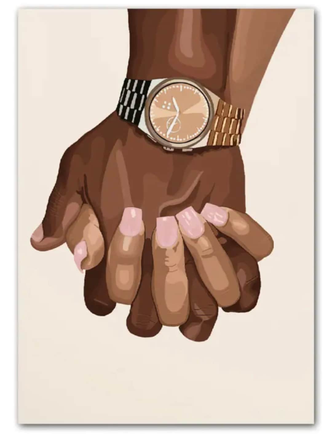 Black Couple Art Physical Art Couple Art Black Couple Canvas Print