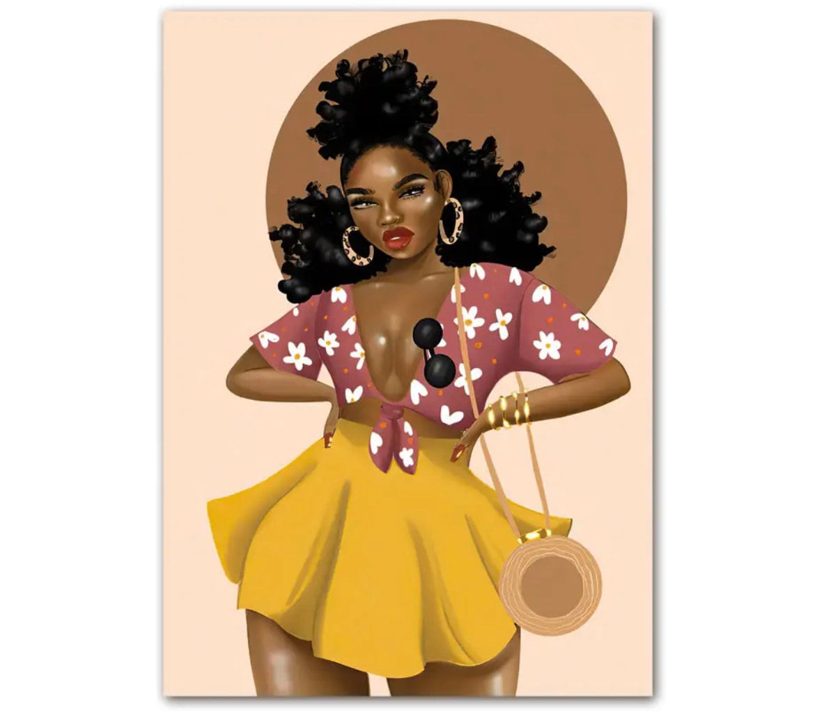 Black Girl Art| Black Woman Art| Black Girl Canvas Print| Physical ...