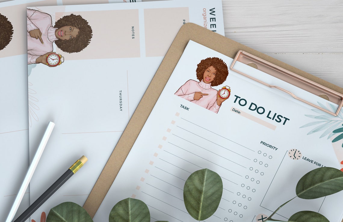 2023 PRINTABLE Daily To-do List Planner, Weekly Planner,black Girl ...