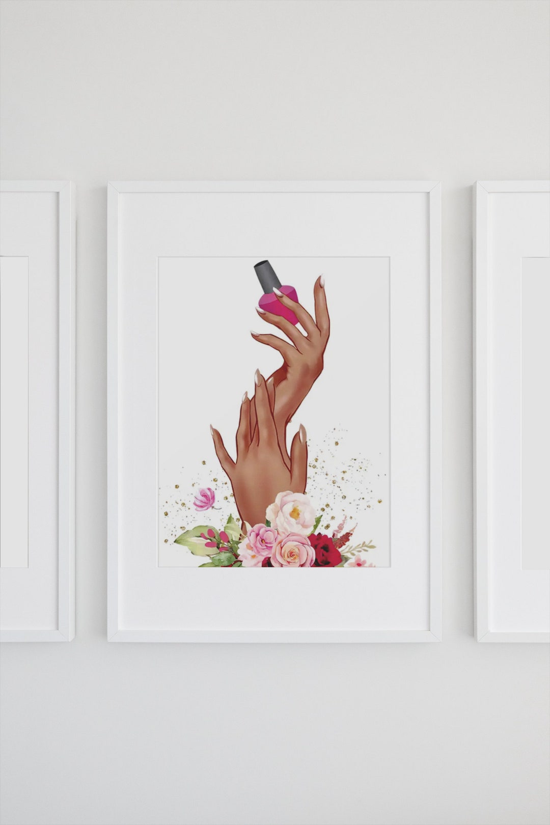 Black Nail Art|beauty Salon Art|nail Shop Wall Art| Canvas Wall Print ...