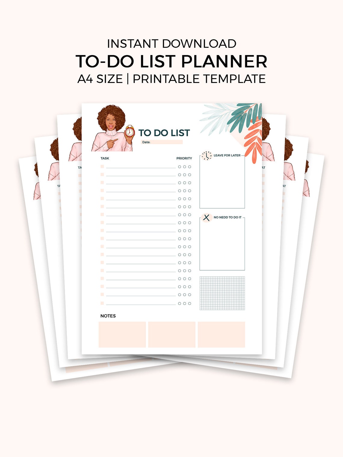 2023 PRINTABLE Daily To-do List Planner, Weekly Planner,black Girl ...