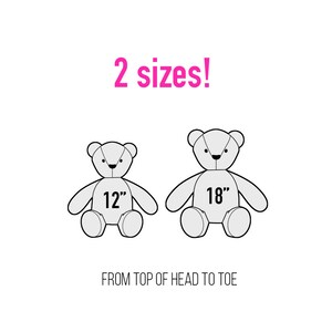 2 Teddy Bear Pattern - Stuff Animal Sewing Pattern - Sewing Tutorial ...