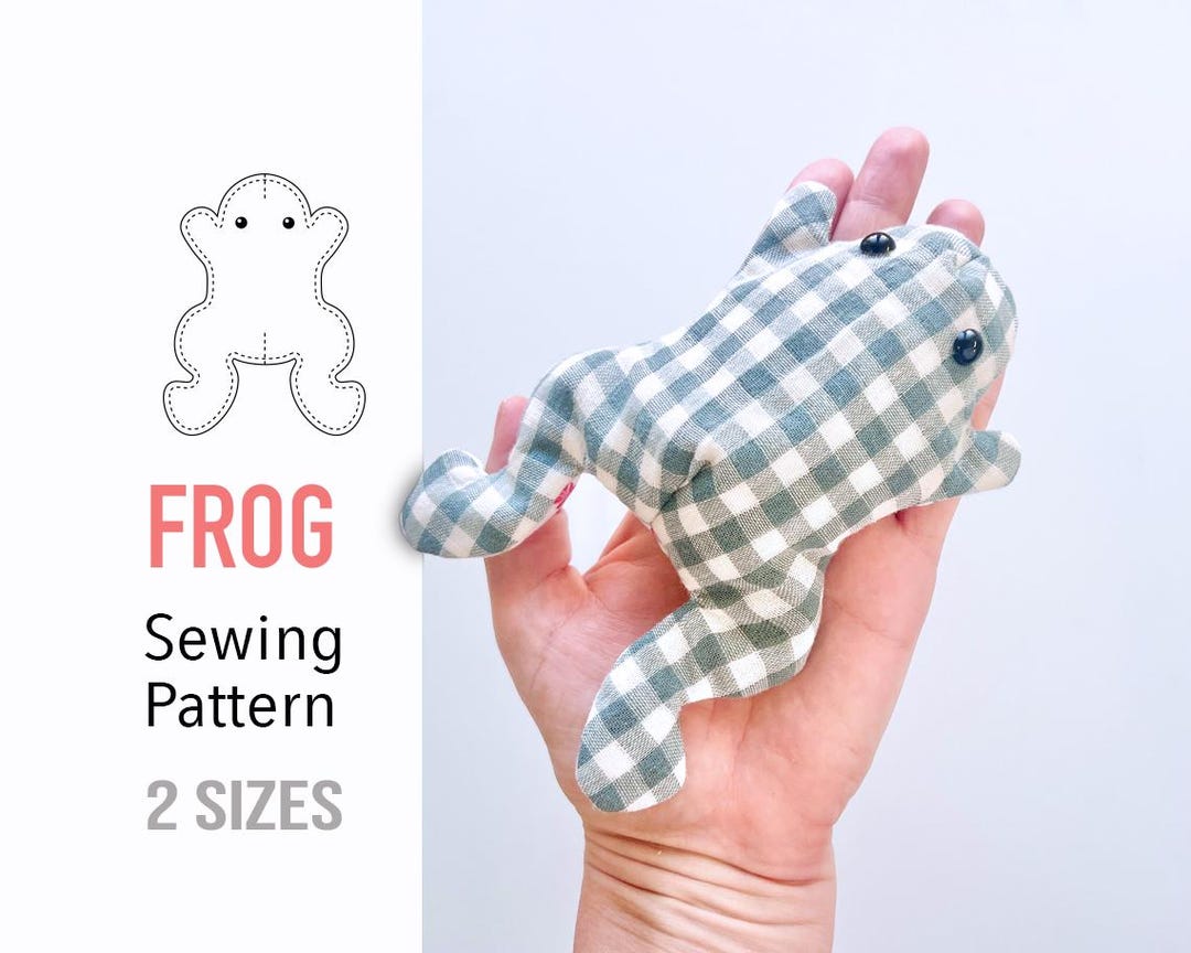 Frog Sewing Pattern, Frog Shaped Pillow, Cute Stuffed Toad, Stuffed ...