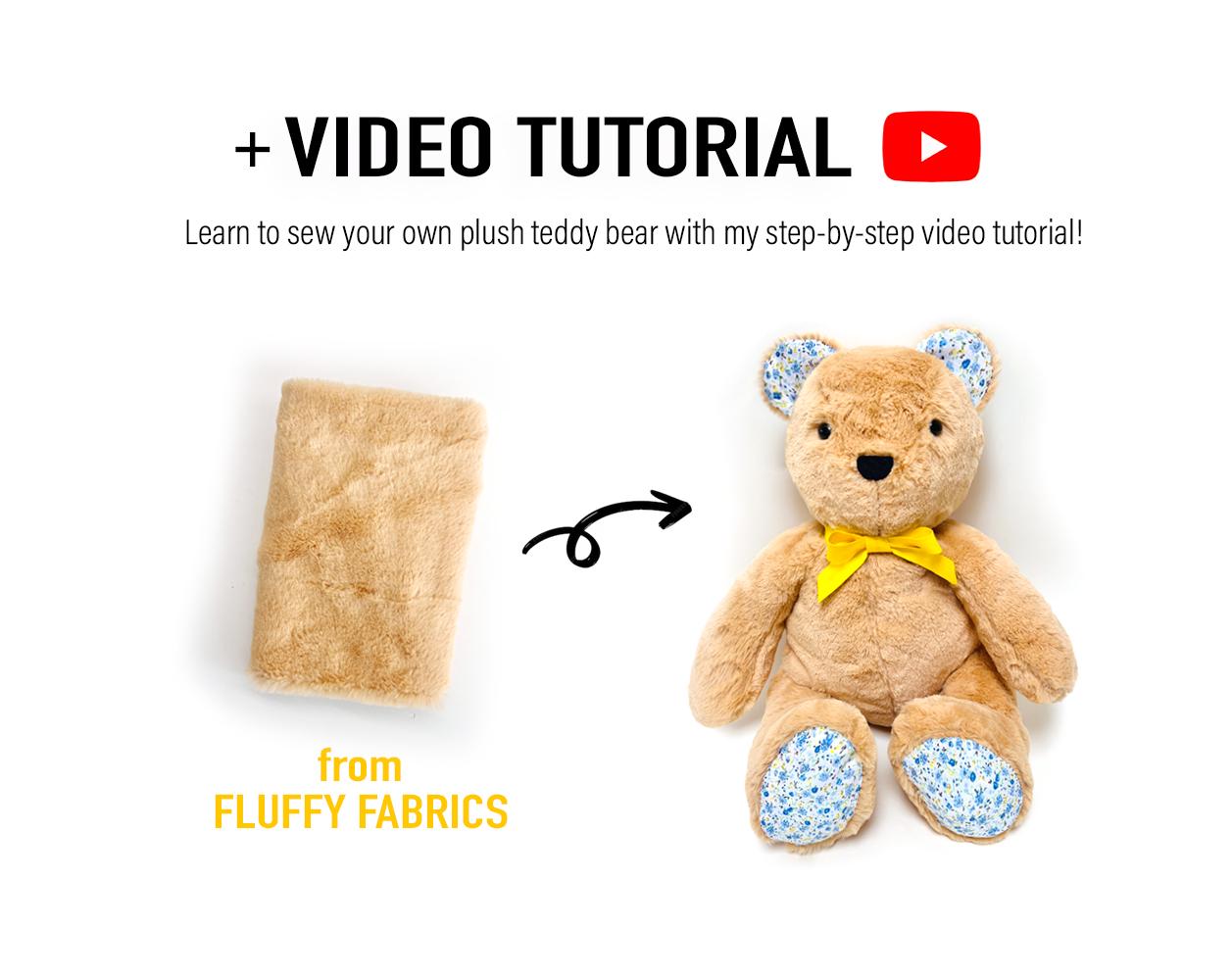 PDF PATTERN Memory Bear, Fluffy Plush, Teddy Bear Sewing Pattern Pdf ...