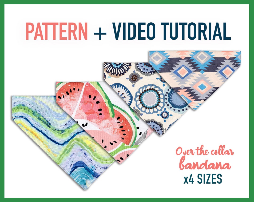 Dog Bandana Pattern Tutorial Video Over the Collar Dog - Etsy