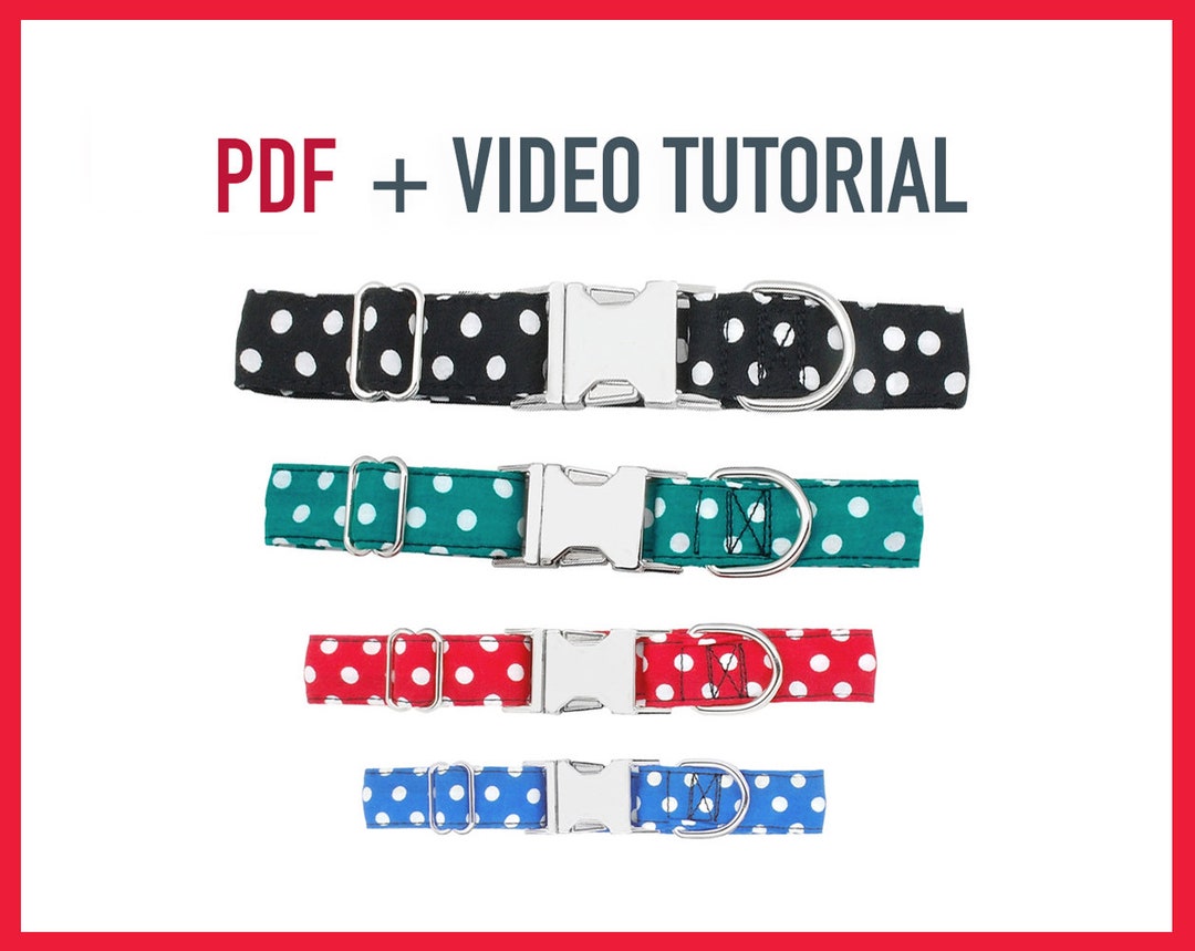 Dog Collar PDF + Tutorial Video X4 Sizes - Cat - Pdf Sewing Pattern ...