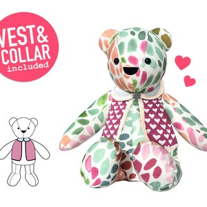 Memory Bear Sewing Pattern - 6 SIZES + VIDEO Tutorial, Keepsake Bear ...