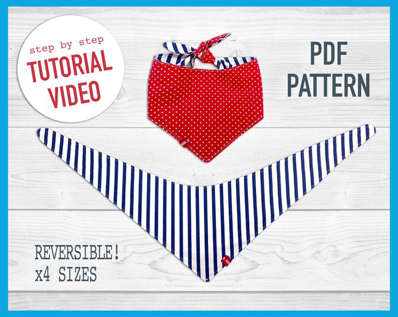 Dog Bandana Pattern Tutorial Video Dog Bandana X4 Sizes - Etsy
