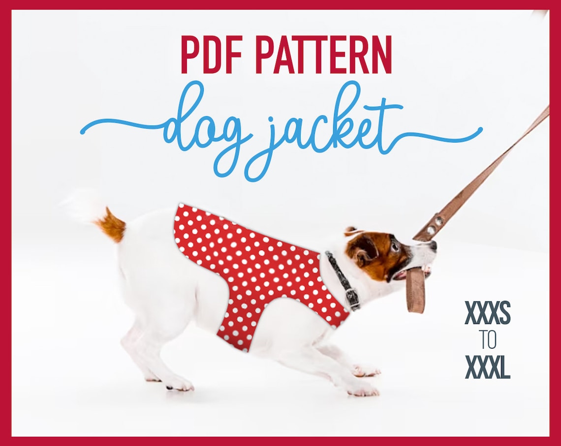 Dog Harness Pattern + TUTORIAL VIDEO, Pdf Sewing Pattern (size M), Dog ...