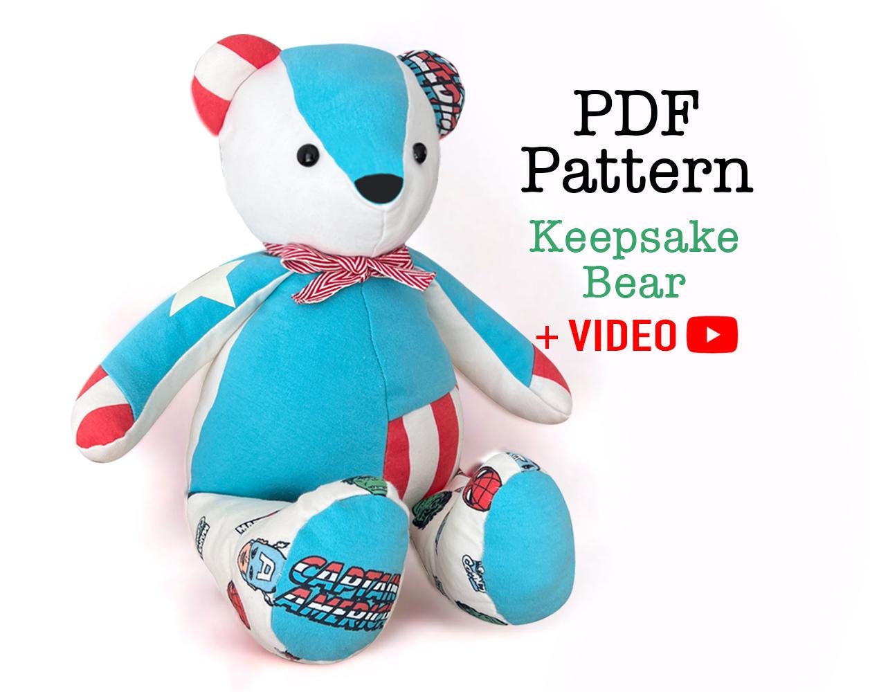 PATTERN Keepsake Bear and Bunny + VIDEO Tutorial - 3 Sizes, Rabbit ...