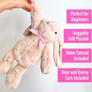 Teddy Bear Pattern and Bunny + VIDEO Tutorial - 6 Sizes, Rabbit Pattern ...