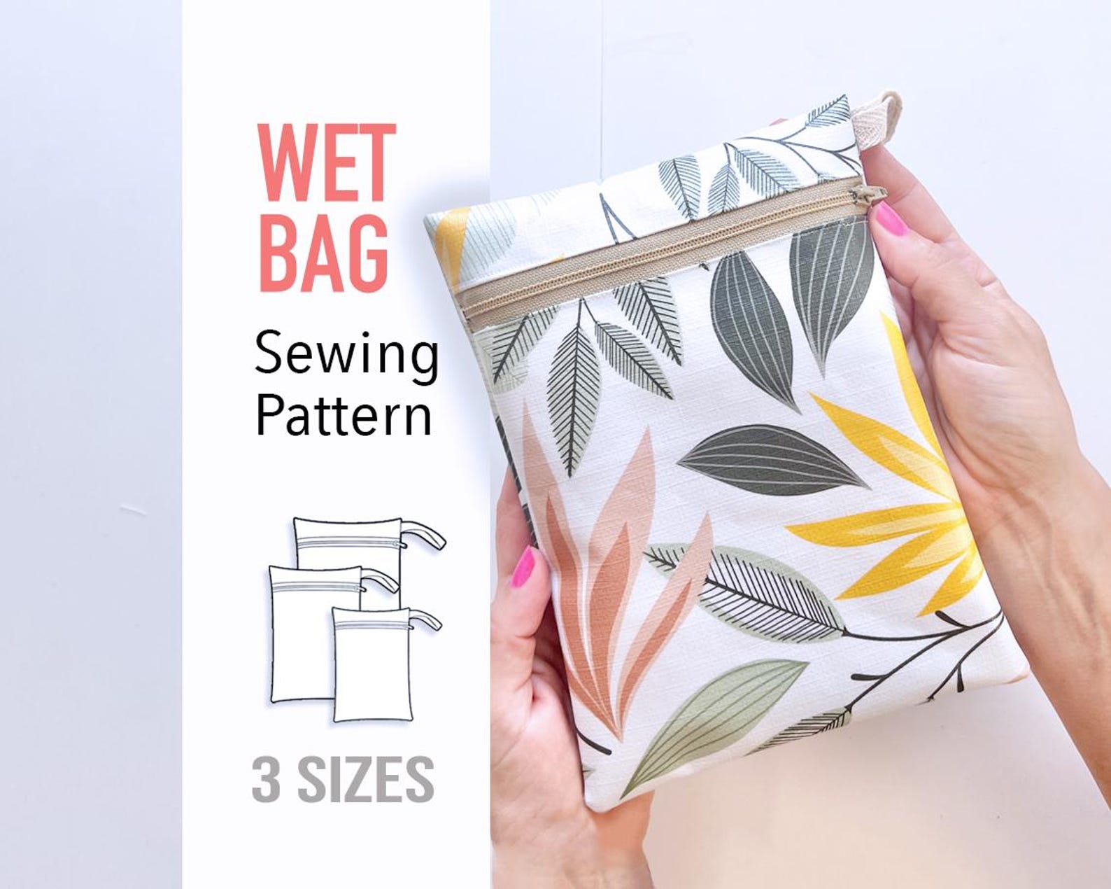 Wet Bag Sewing Pattern, 3 Sizes, Zipper Pouch, Daycare, Swimsuits ...