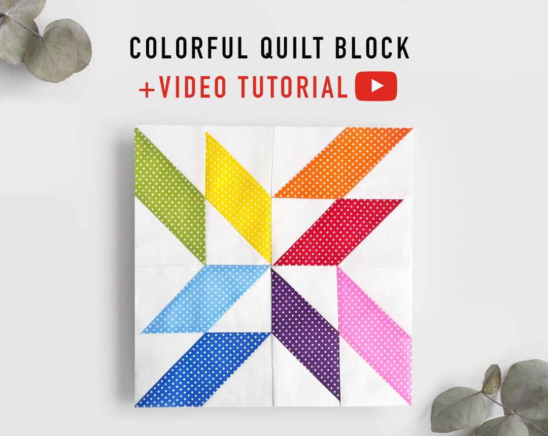 Colorful Quilt Block Pattern, Quilting for Beginners, Easy Quilting - Etsy