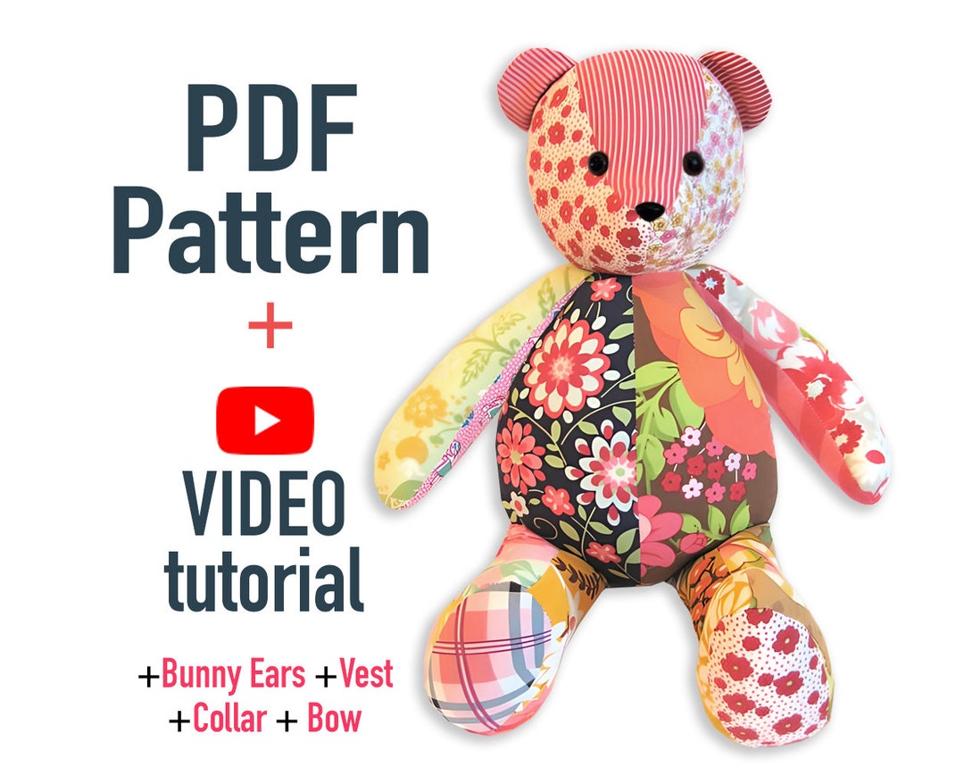 Memory Bear Pattern VIDEO Tutorial All Sizes Included, Keepsake Bear ...