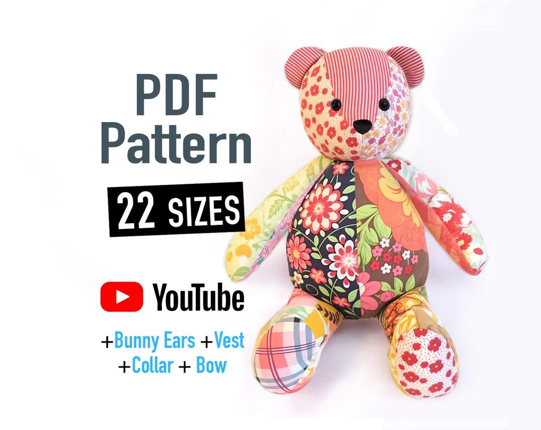 Memory Bear Pattern + VIDEO Tutorial - All Sizes Included, Keepsake ...