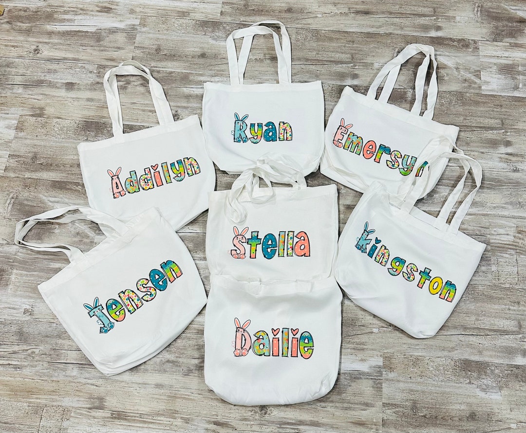 Personalized Easter Bag, Easter Basket, Easter Tote, Name Bag, Basket ...