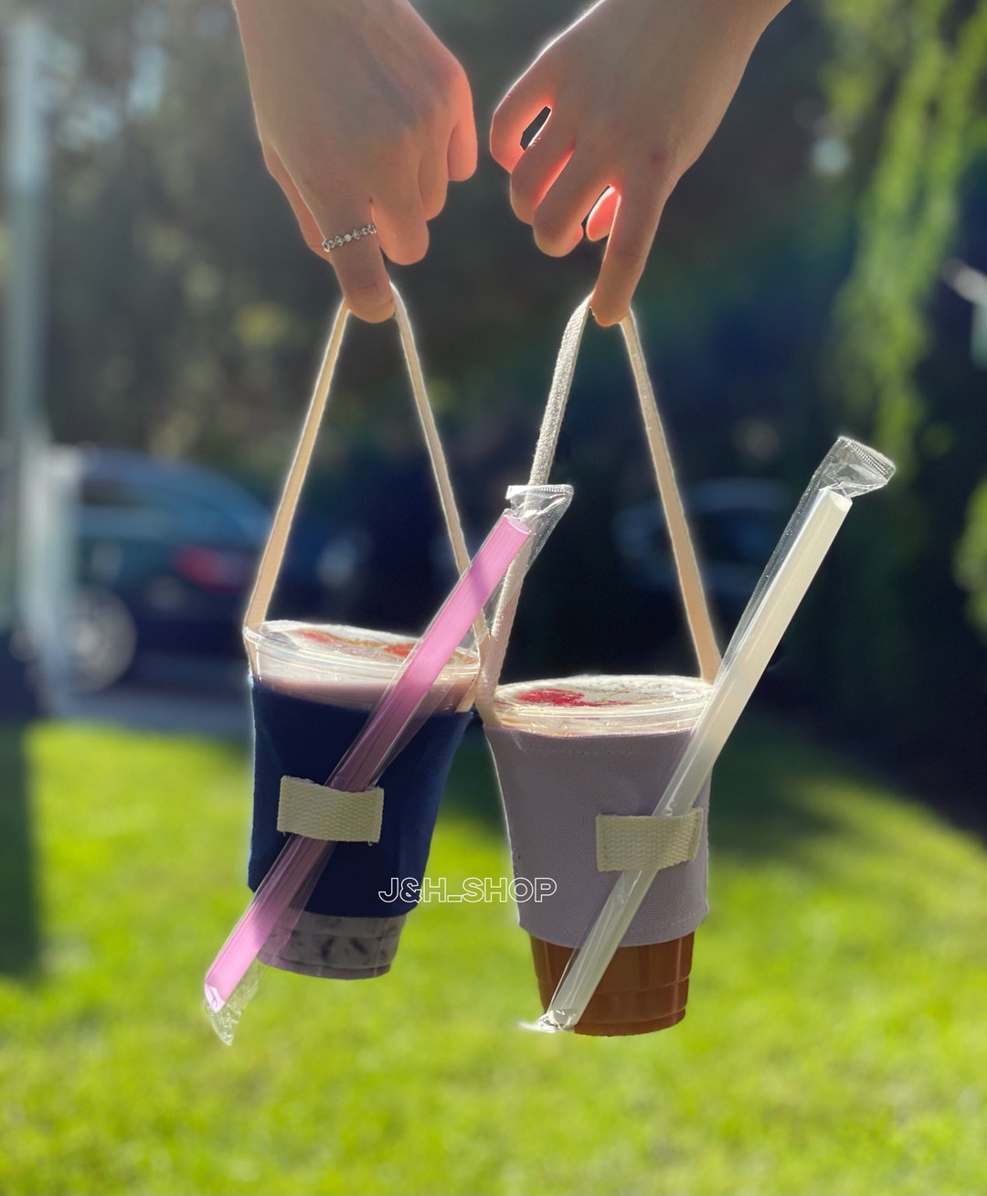 Bubble Tea Boba Carrier Holder Foldable With Handle and Straw Holder ...