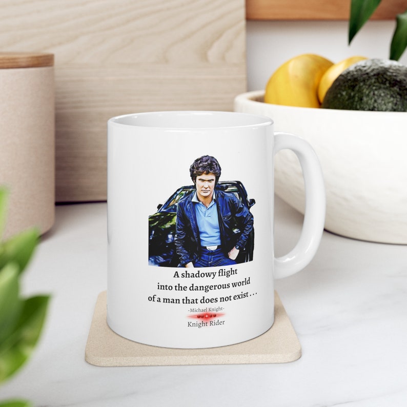 Knight Rider David Hasselhoff | White Ceramic Mug | Iconic Famous ...