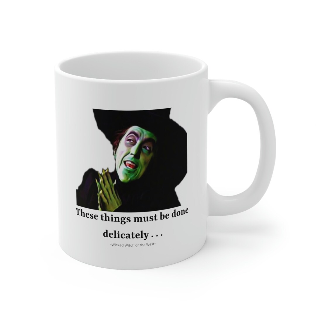 Wicked Witch of the West, Wizard of Oz, White Ceramic 11oz Mug. Drink ...