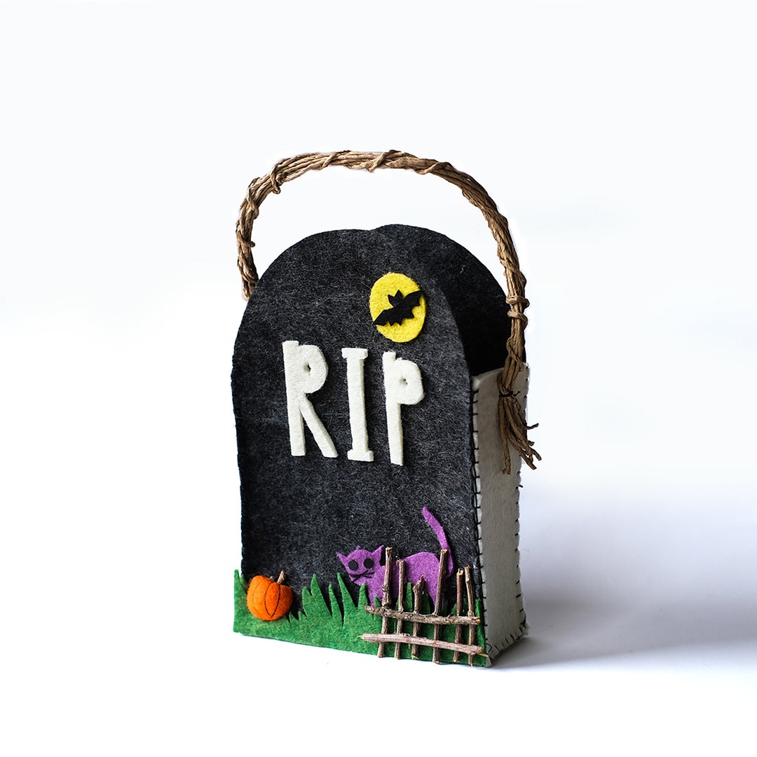Felt Cemetery Trick or Treat Bag for Halloween Party Haloween - Etsy