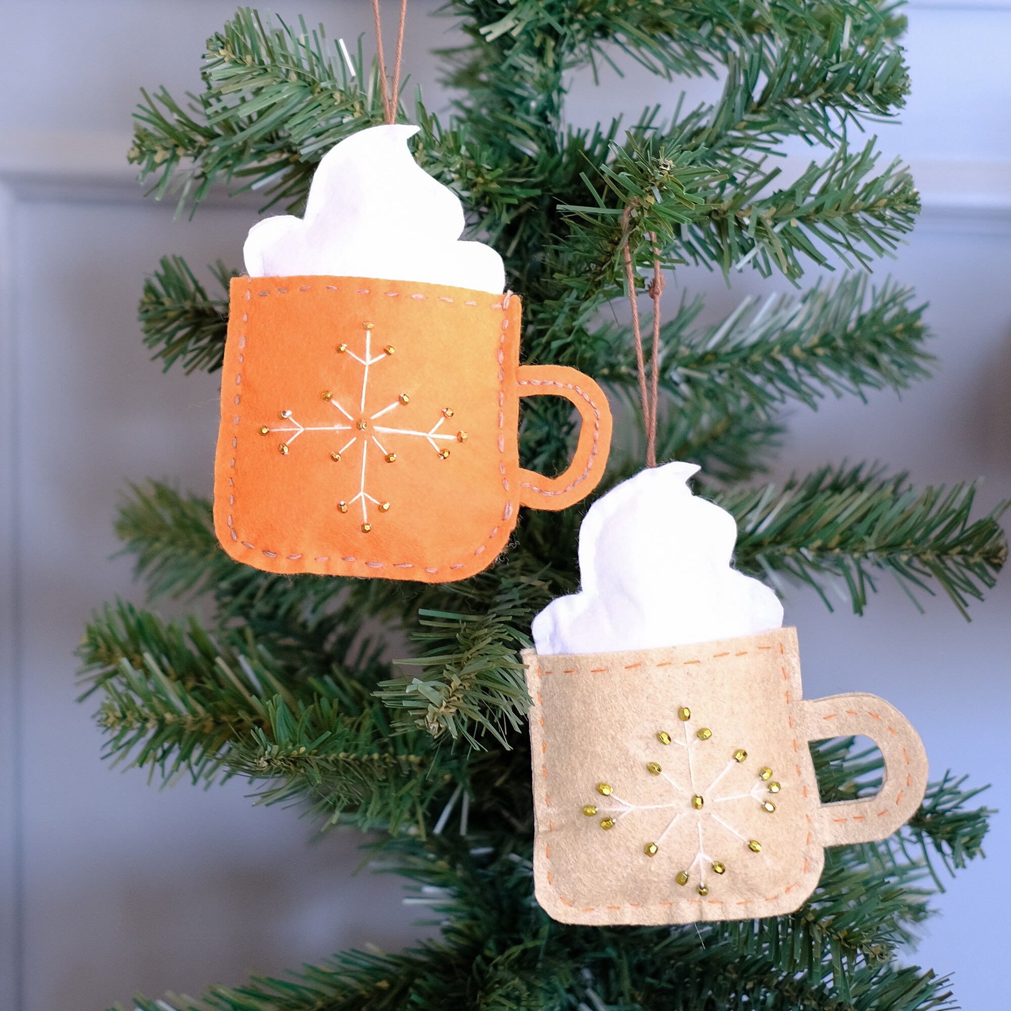 Felt Coffee Mug Ornament, Gift Topper and Personalized Name Tags ...