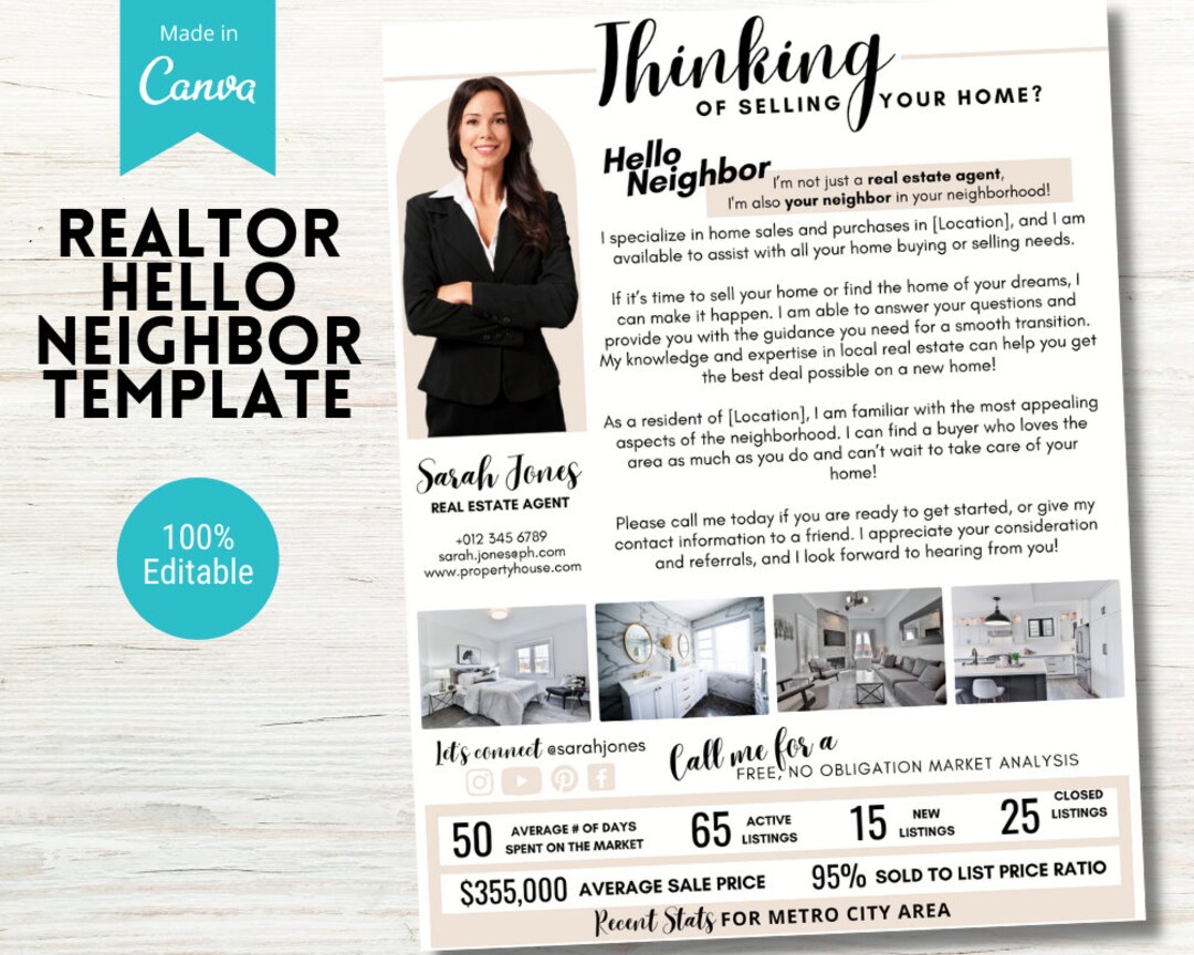 Realtor Hello Neighbor Letter. Real Estate Letter. Realtor Letter ...
