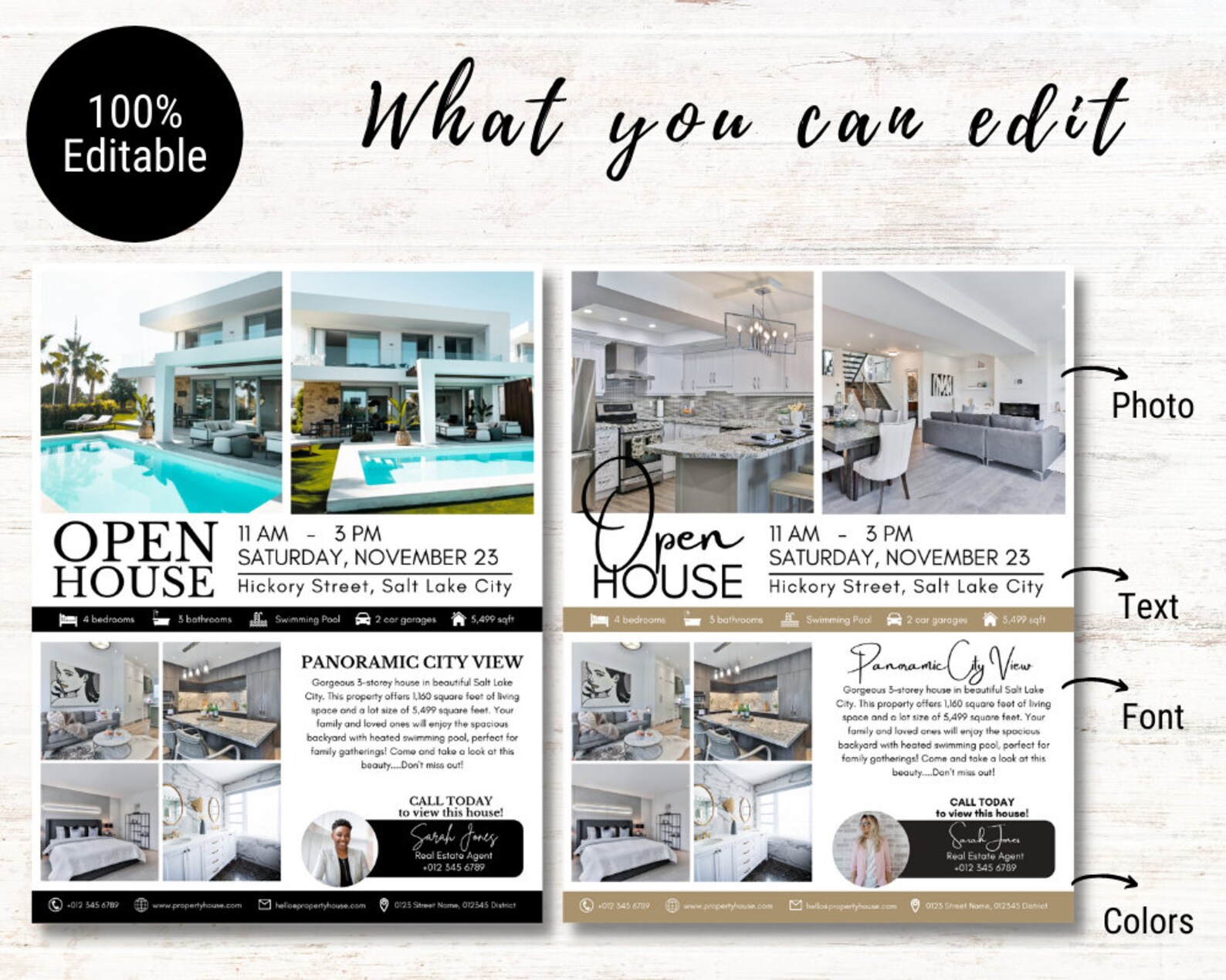 Open House Flyer, TWO Templates, for Real Estate Agent, for Realtor ...