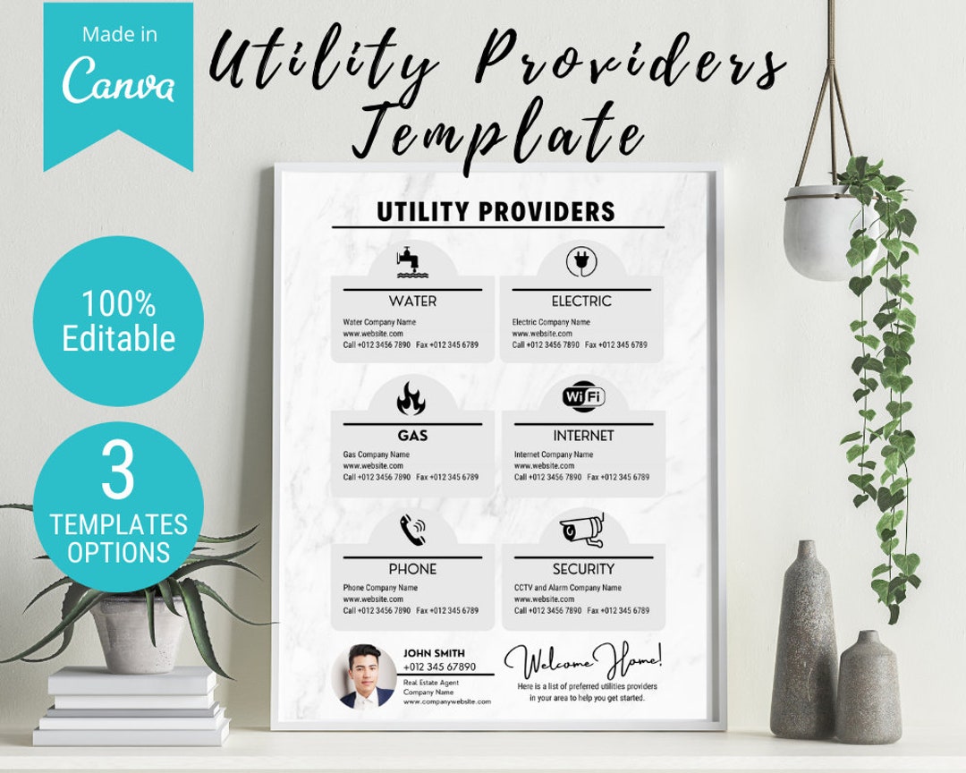 Utility Providers Template. THREE Customizable Flyer. Utility Provider ...
