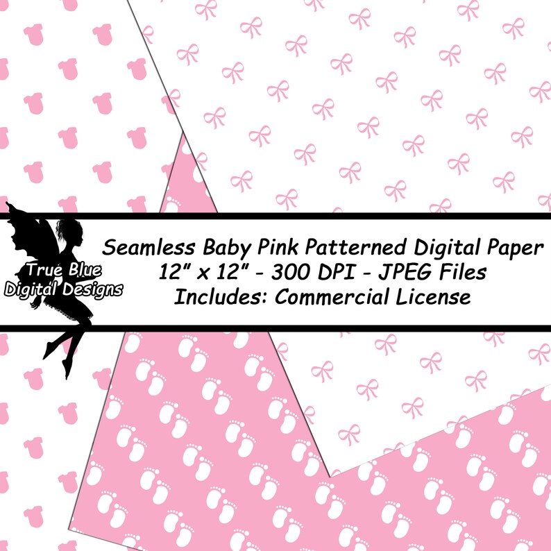 Baby Pink Digital Paper, Baby Girl Paper, Nursery Paper, Pink Patterned ...