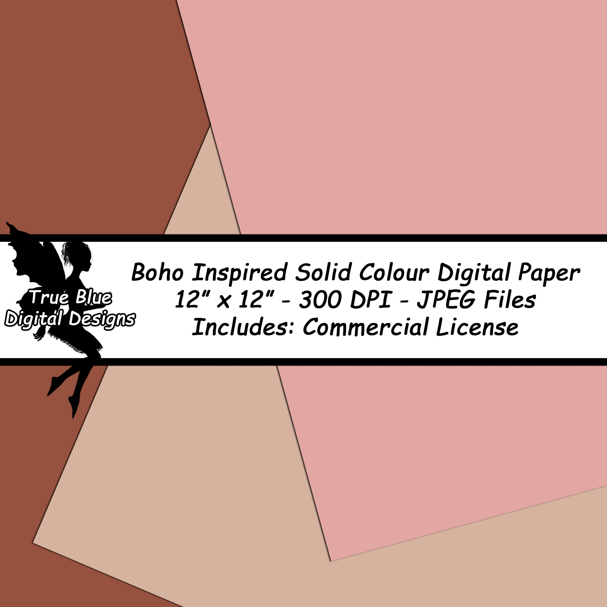 Boho Inspired, Solid Colors, Digital Paper, Boho Digital Paper, Neutral ...