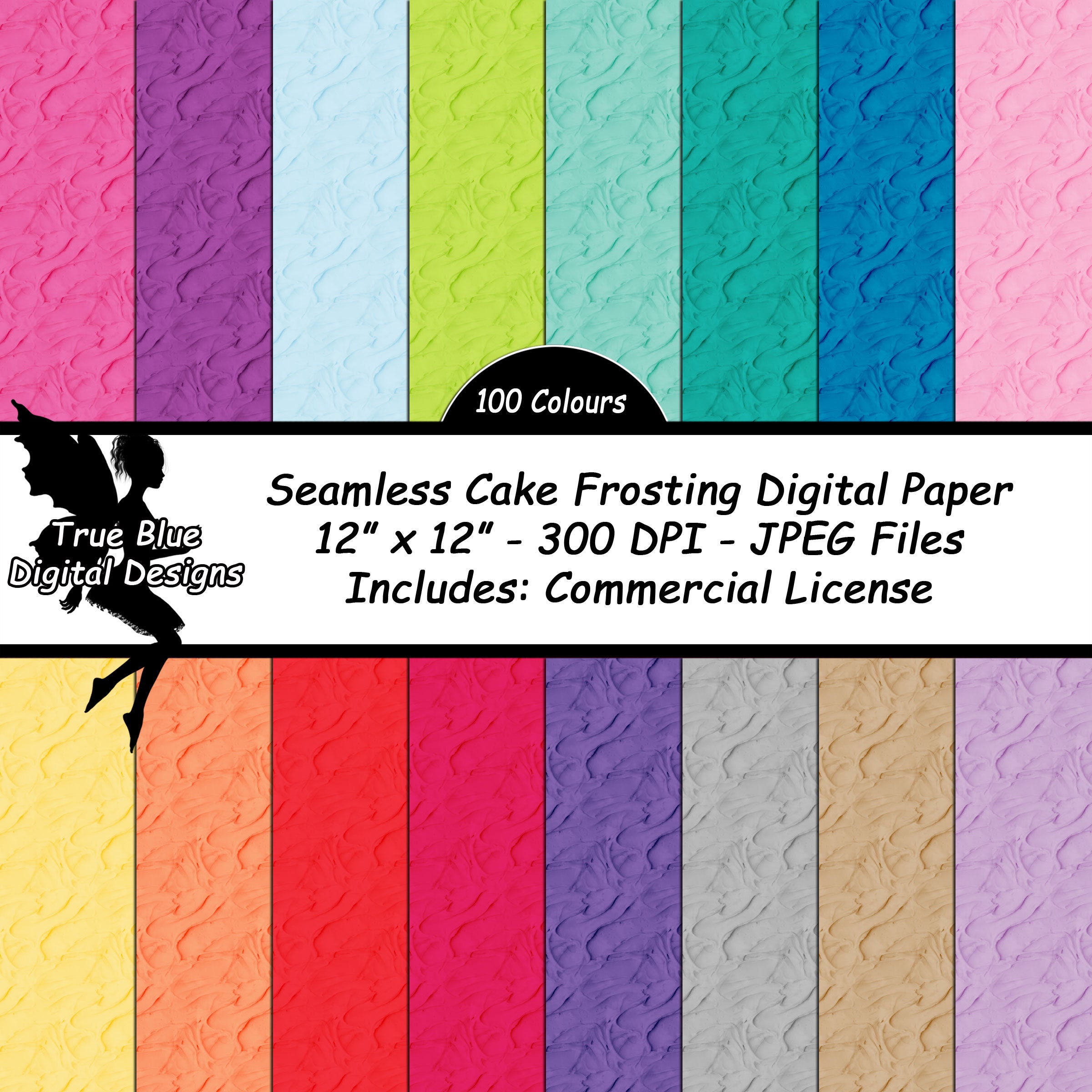 Seamless Cake Frosting Digital Paper, Seamless Textures, Seamless ...