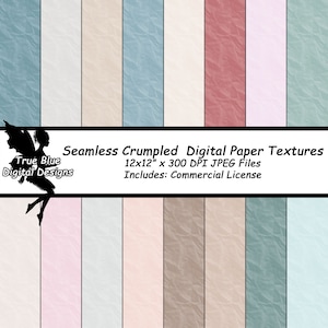Crumpled Paper, Digital Paper, Crumpled Paper Textures, Scrapbook Paper ...