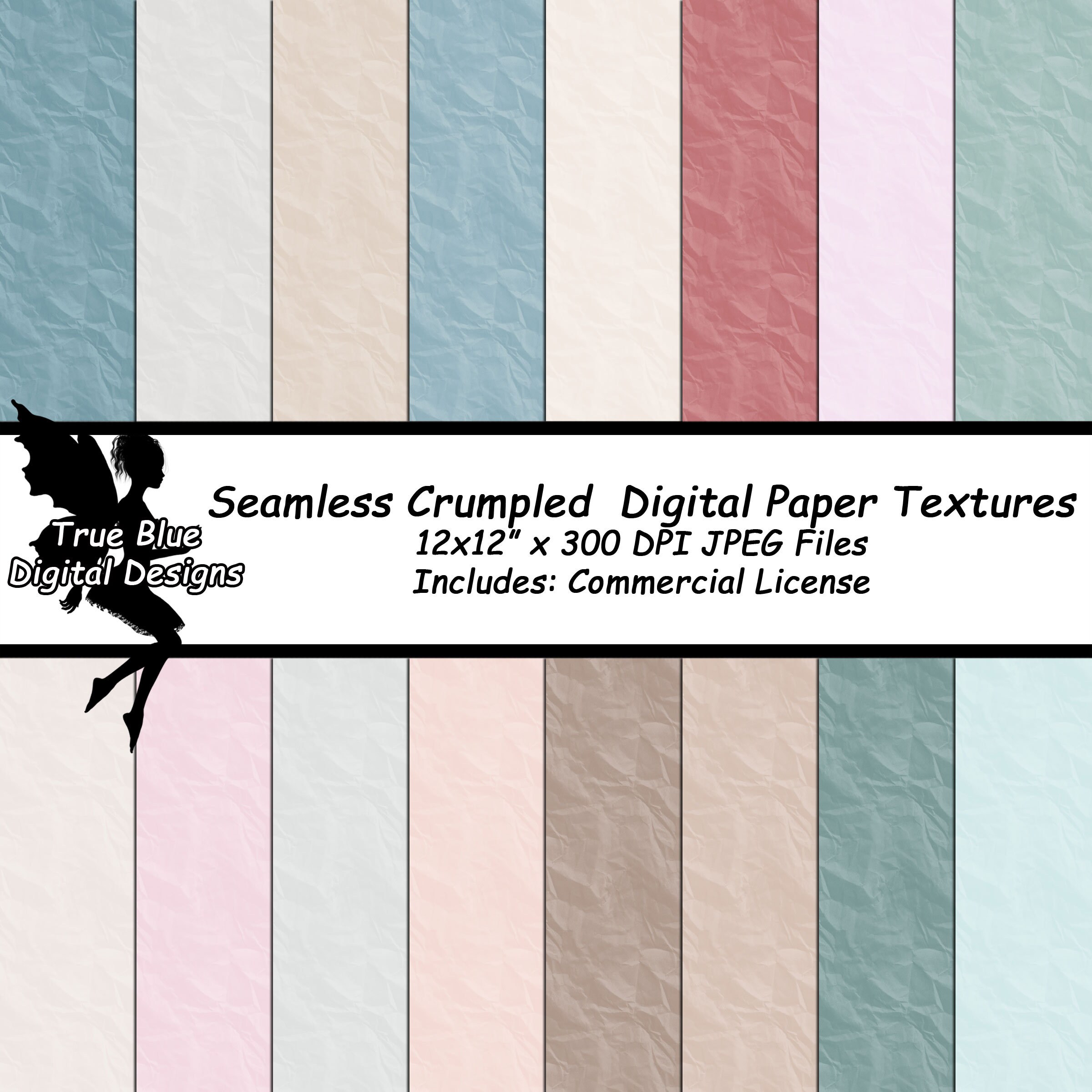 Crumpled Paper, Digital Paper, Crumpled Paper Textures, Scrapbook Paper ...