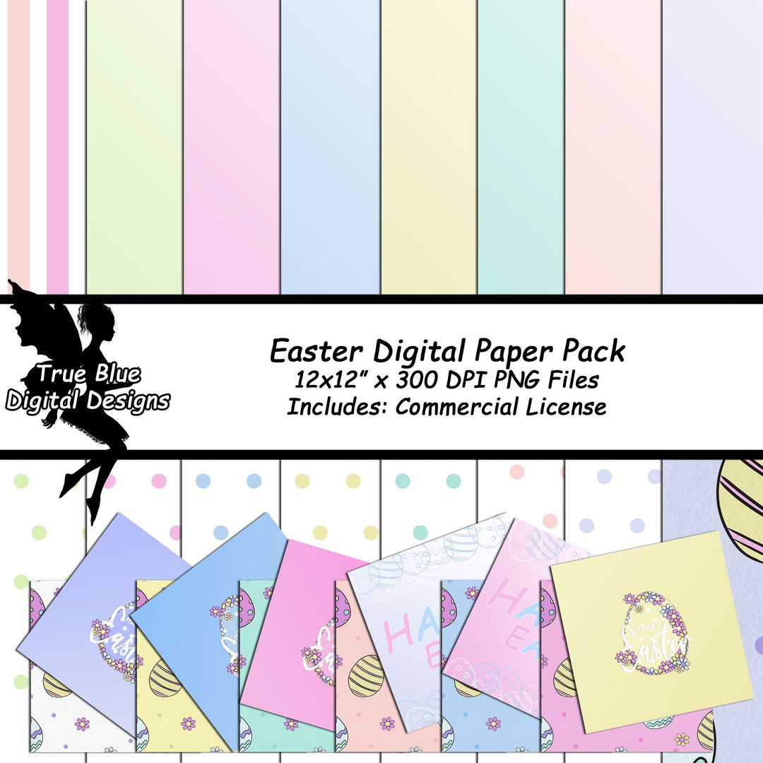 Easter Themed Digital Paper, Easter Paper, Happy Easter, Paper With ...