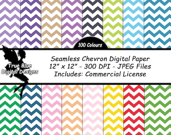 Teal & Gray Chevron Digital Paper Chevron Scrapbooking Paper - Etsy