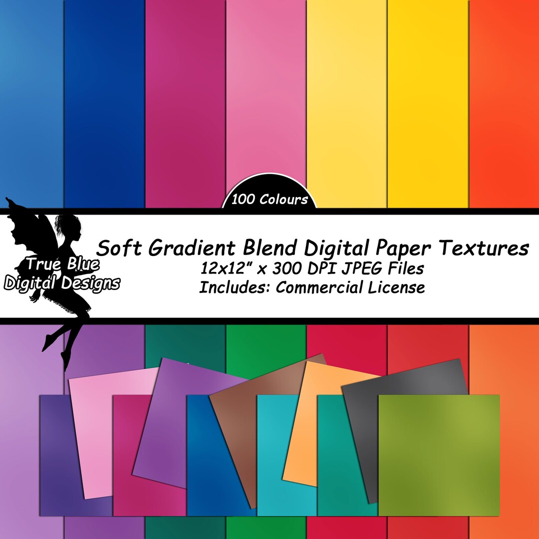 Soft Gradient Blend, Digital Paper, Background Gradient Textures ...