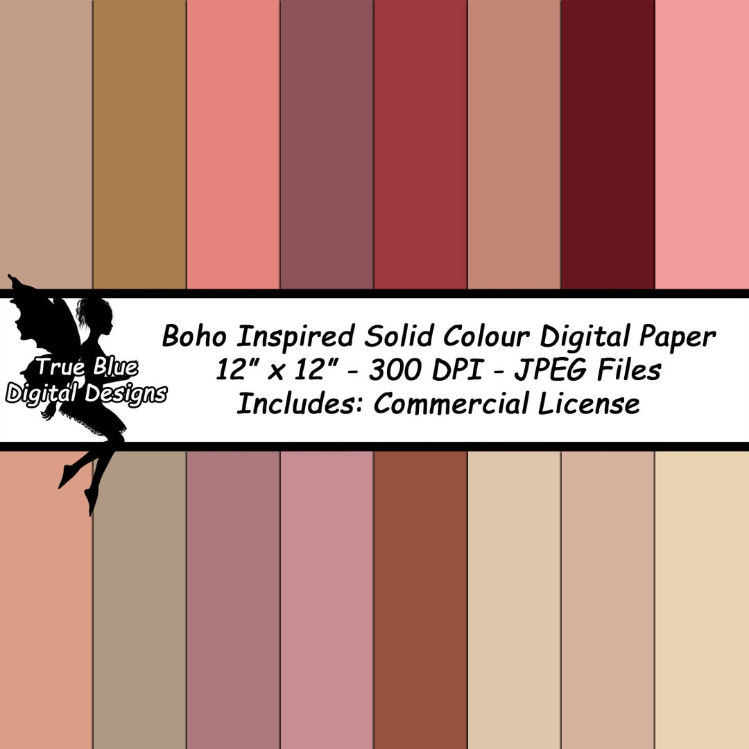 Boho Inspired, Solid Colors, Digital Paper, Boho Digital Paper, Neutral ...