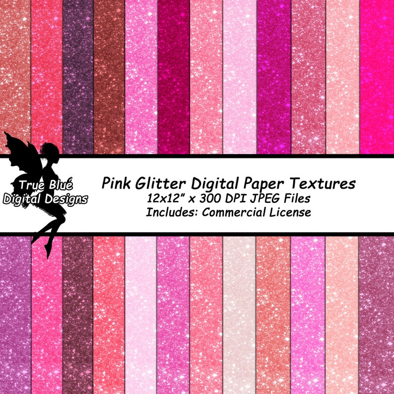 Seamless Pink Glitter, Digital Papers, Glam Digital Paper, Glitter ...